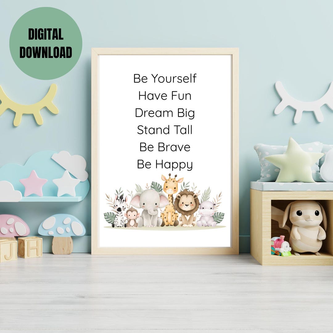 Jungle Animals Affirmation Print: Nursery Decor (digital Download 8x10 ...