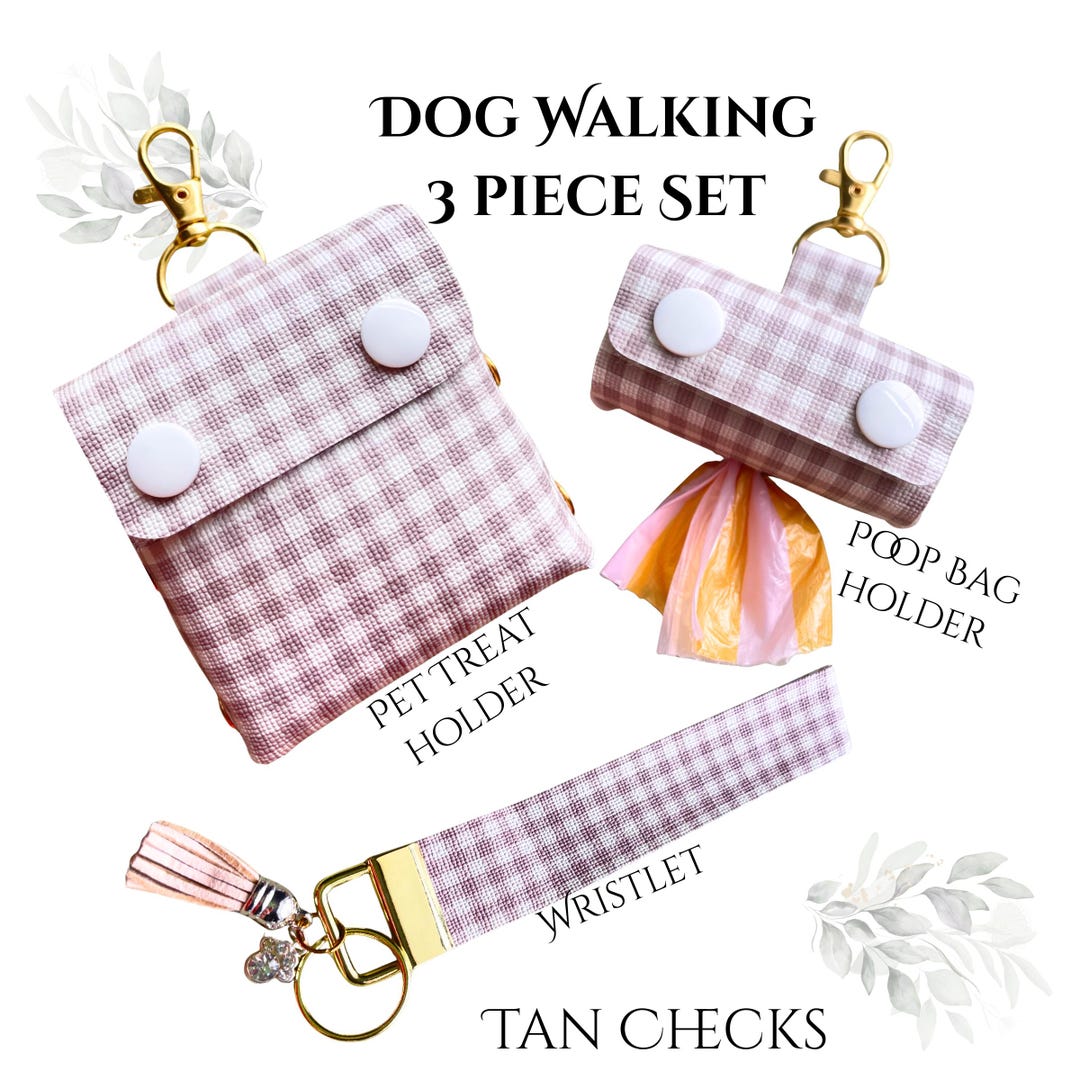 Dog Walking Sets - Treat and Poop Bag Holders With Wristlet * 4 Options ...