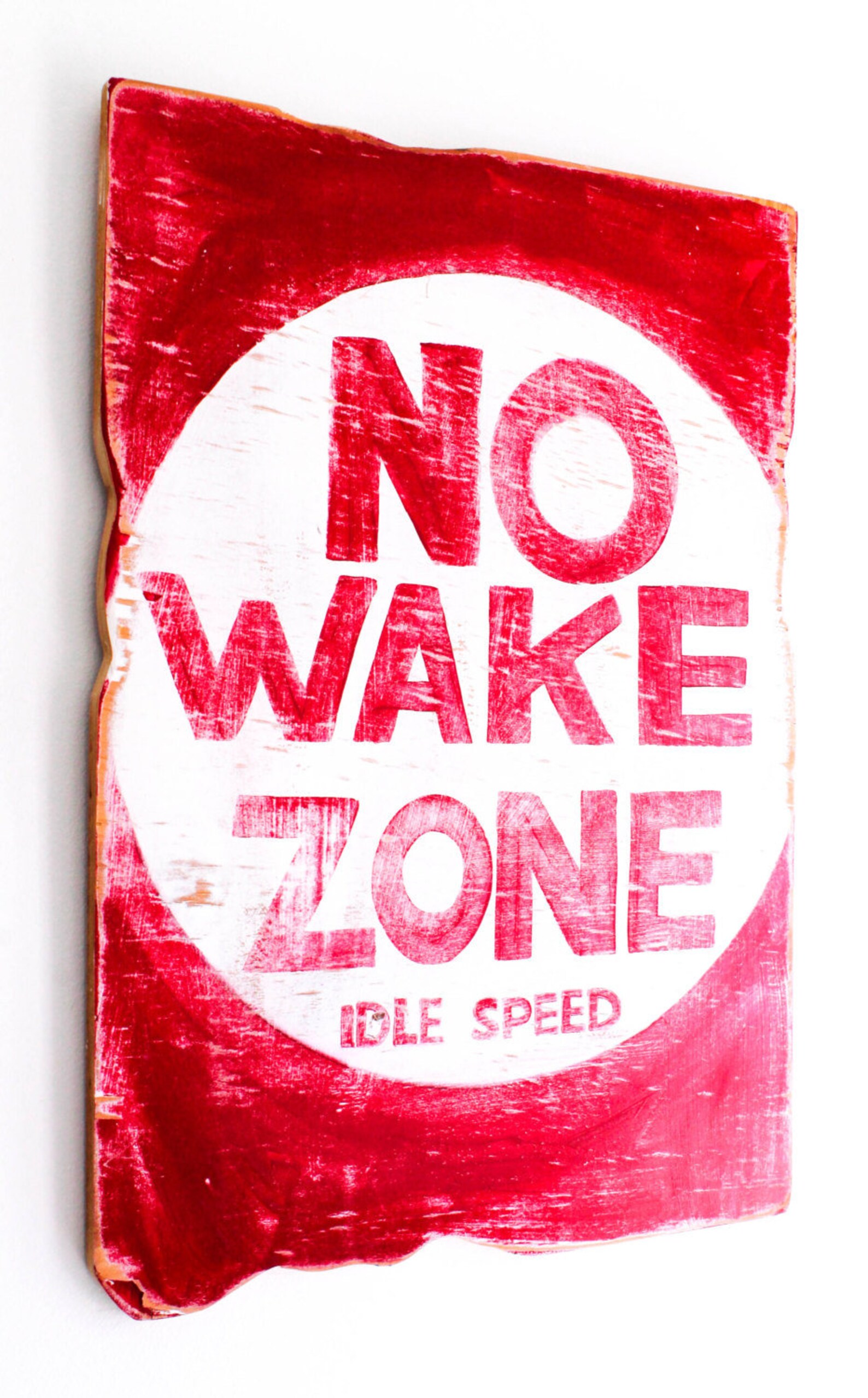 No Wake Zone Beach Sign Hand Painted on Reclaimed Wood Beach | Etsy