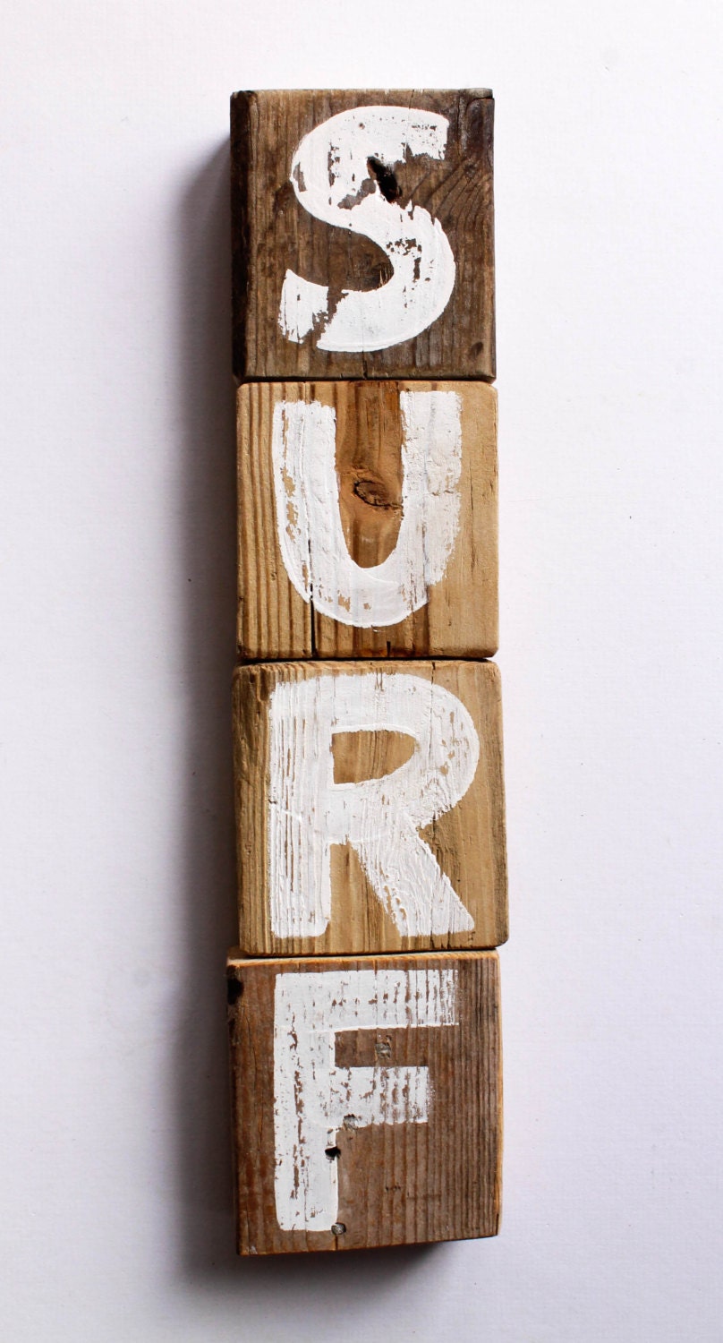 Surf Sign on Reclaimed Distressed Wood Beach Art Surf Shop - Etsy