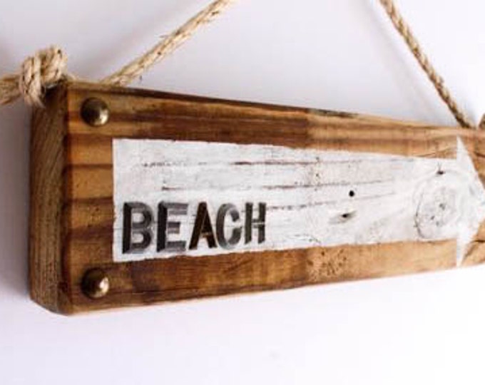 Metal Letter Beach Sign Wooden Arrow Design on Reclaimed - Etsy