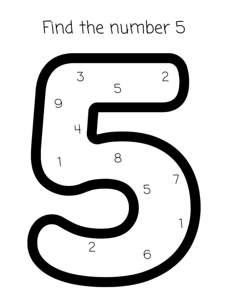 Printable Toddler Activity Pages - Recognizing Numbers - Etsy