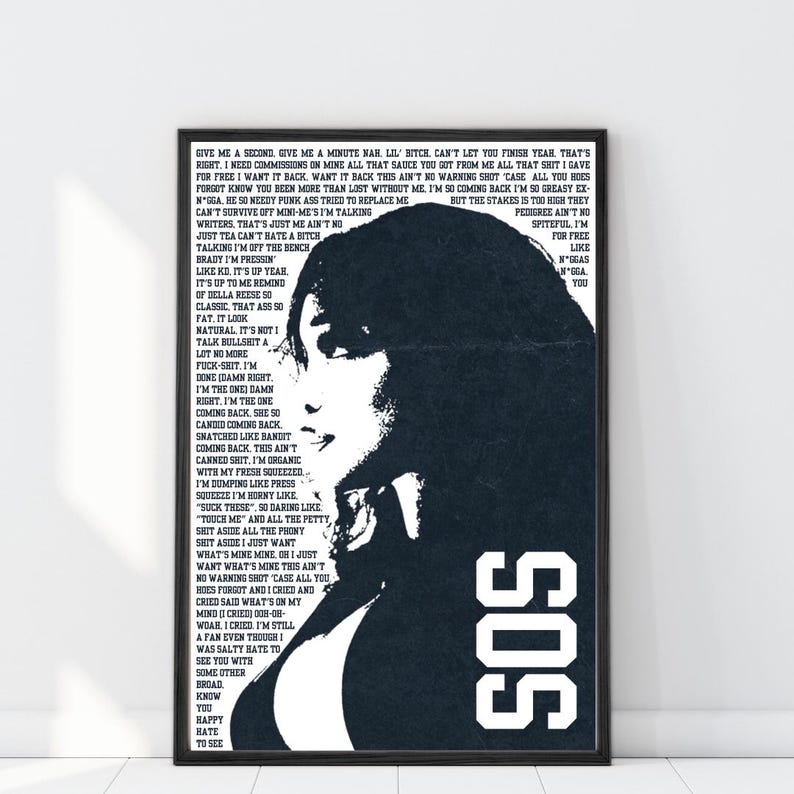 SZA SOS Album Retro Music Poster Modern Minimalist Trendy Aesthetic ...