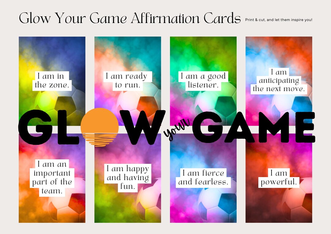 DIGITAL DOWNLOAD - Kids' Soccer Affirmation Cards - Positive Sports ...