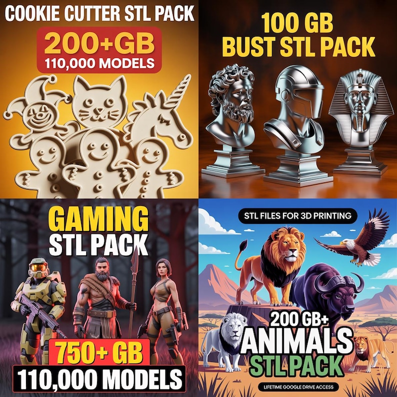 500,000+ 3D Model STL Files: Mega Pack for 3D Printing (Instant ...