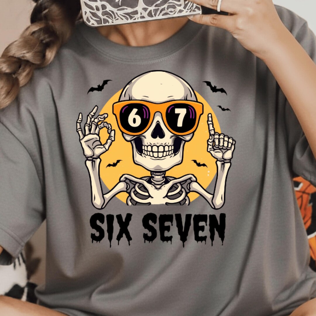 Six Seven Skeleton PNG | Cool Skull With Sunglasses Halloween Design ...