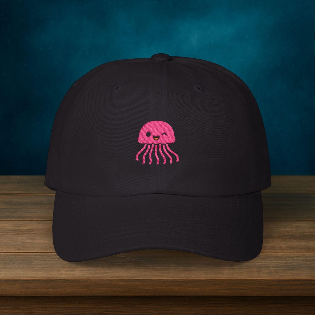 Embroidered Jellyfish Dad Hat: Kawaii Coastal Baseball Cap - Etsy
