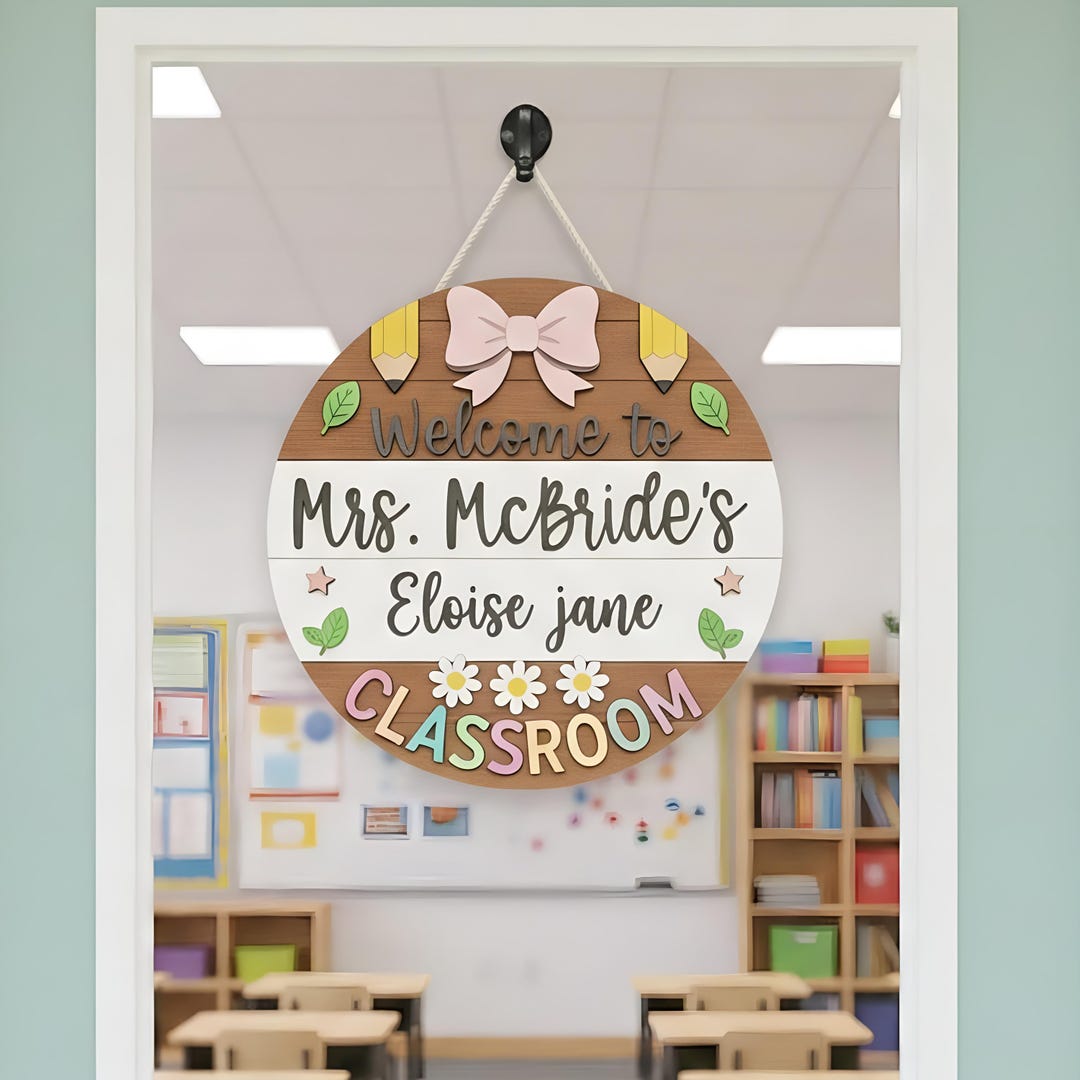 Personalized Classroom Door Sign, Classroom 3D Door Hanger, Teachers ...