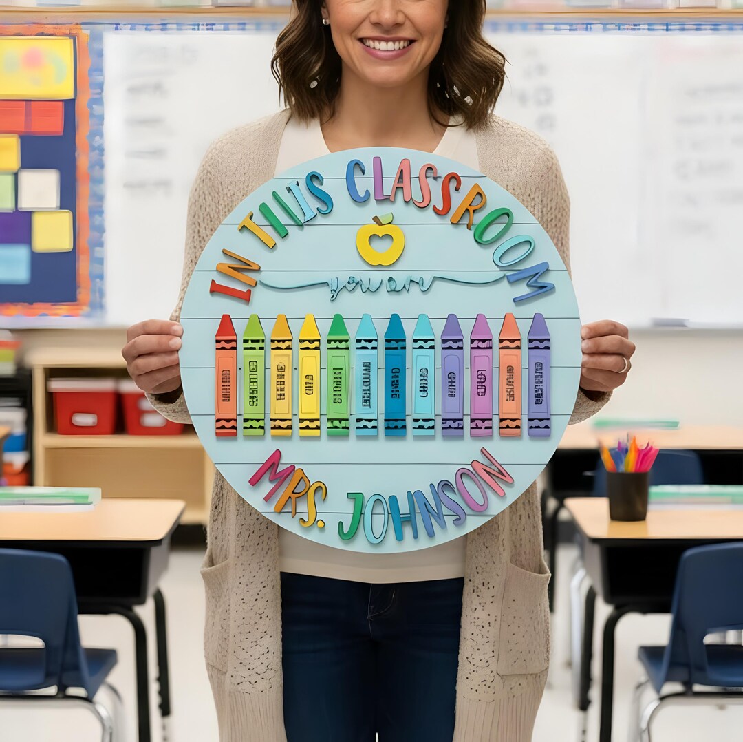 Custom Crayons Teacher Door Sign, Teacher Gifts, Special Education Sign ...