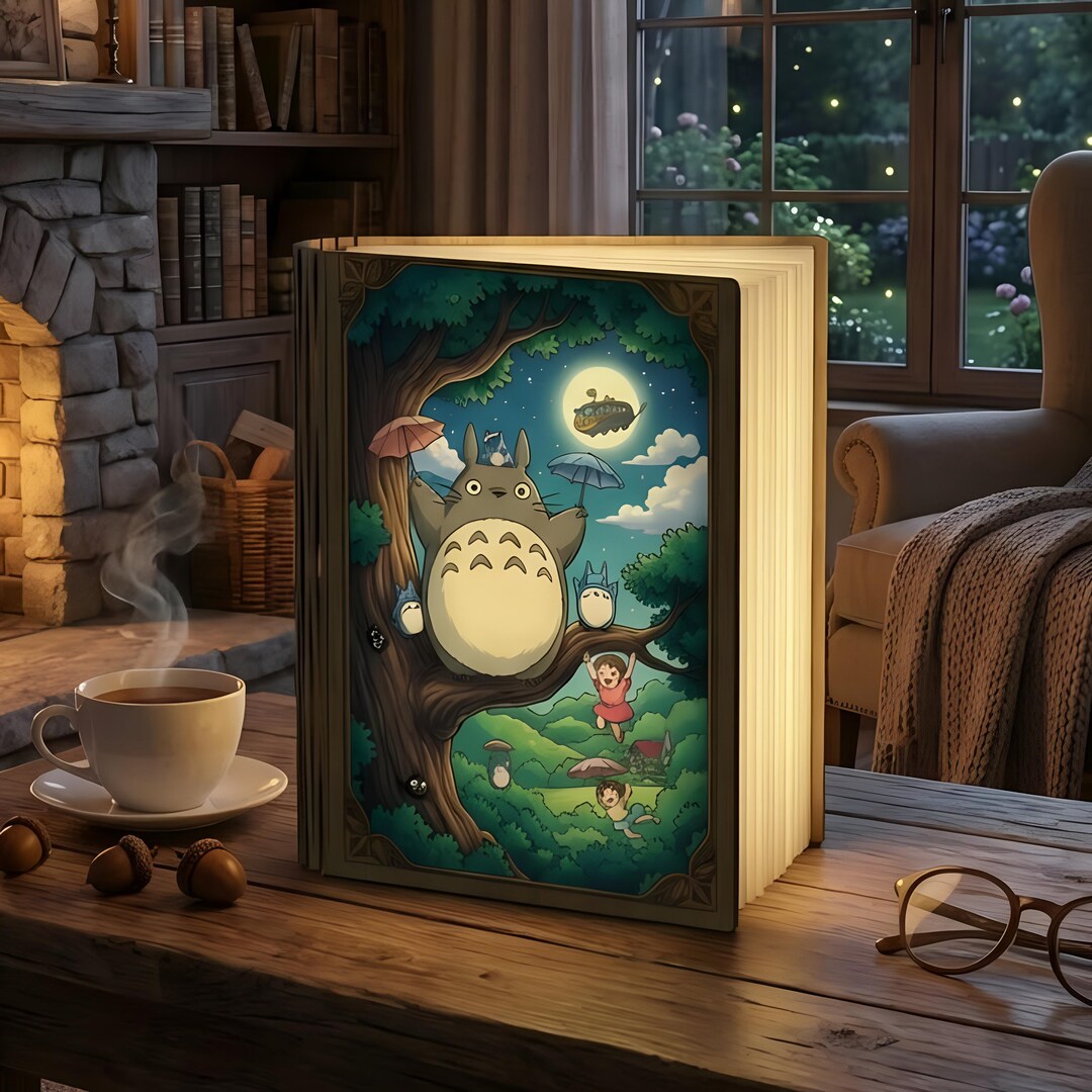 My Neighbor Totoro Book Lamp, Ghibli Book Lamp, Totoro Decor, Fantasy ...