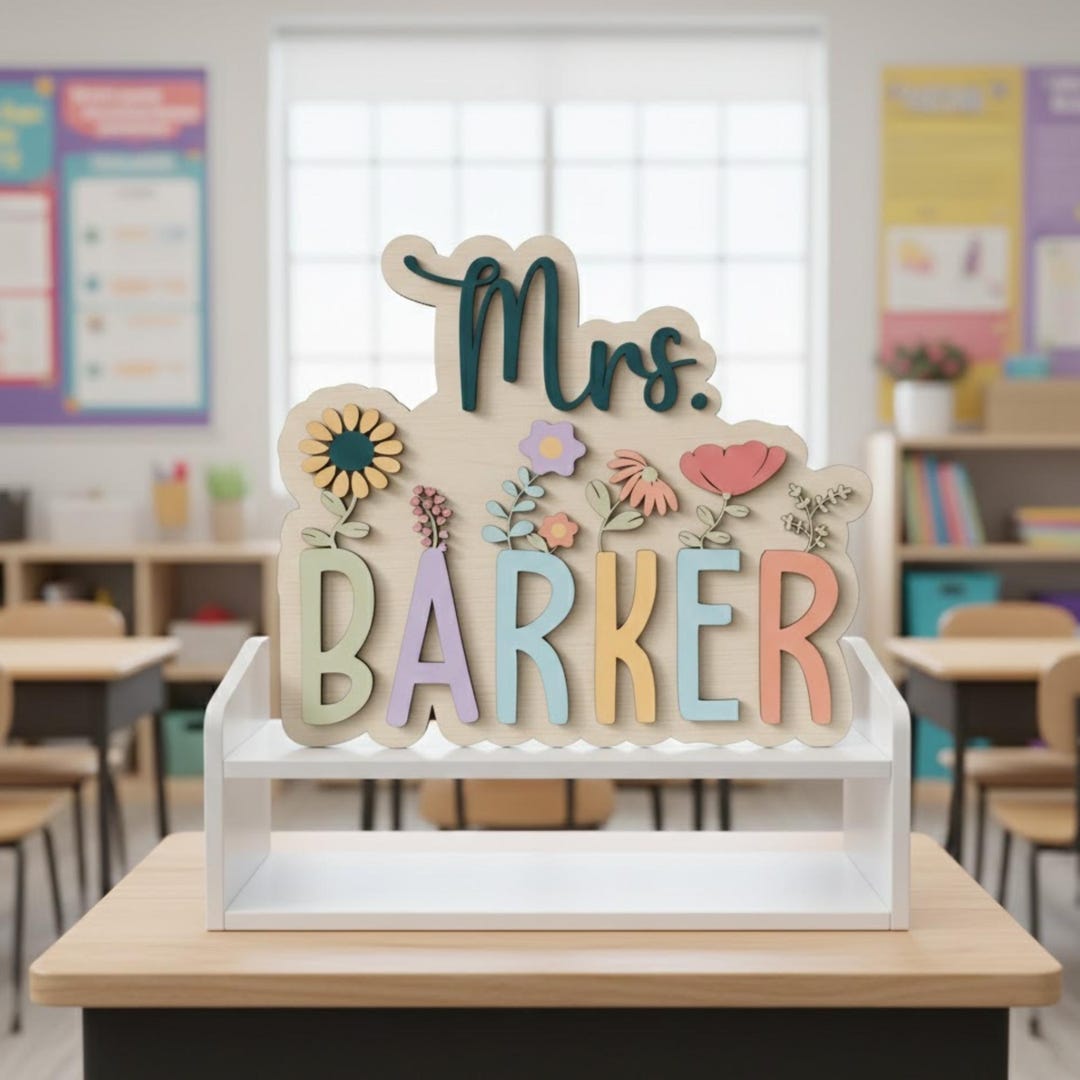 Personalized Teacher Name Door Sign, Classroom Door Hanger, Teacher ...