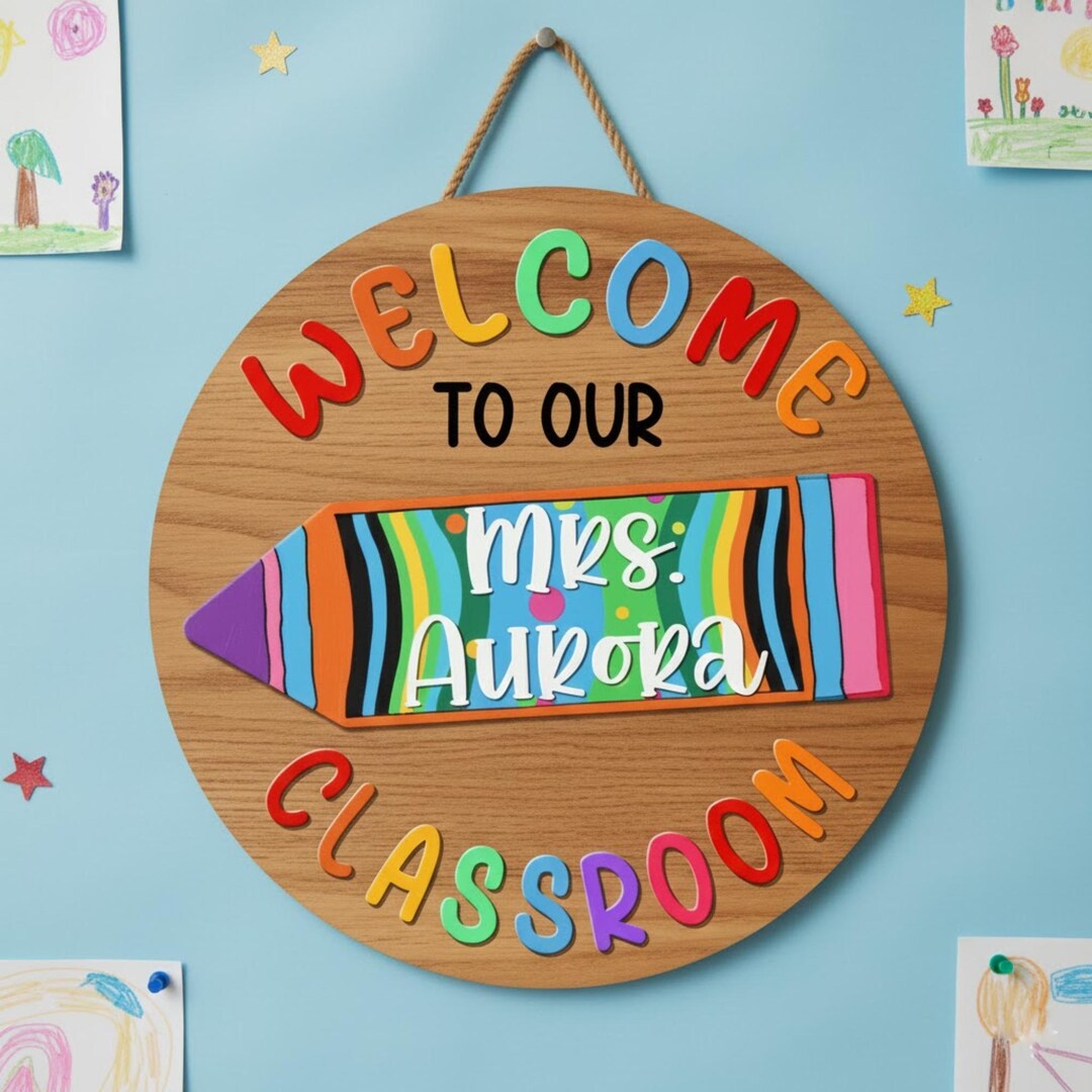 Personalized Classroom 3D Door Sign, Classroom Door Hanger, Teachers ...