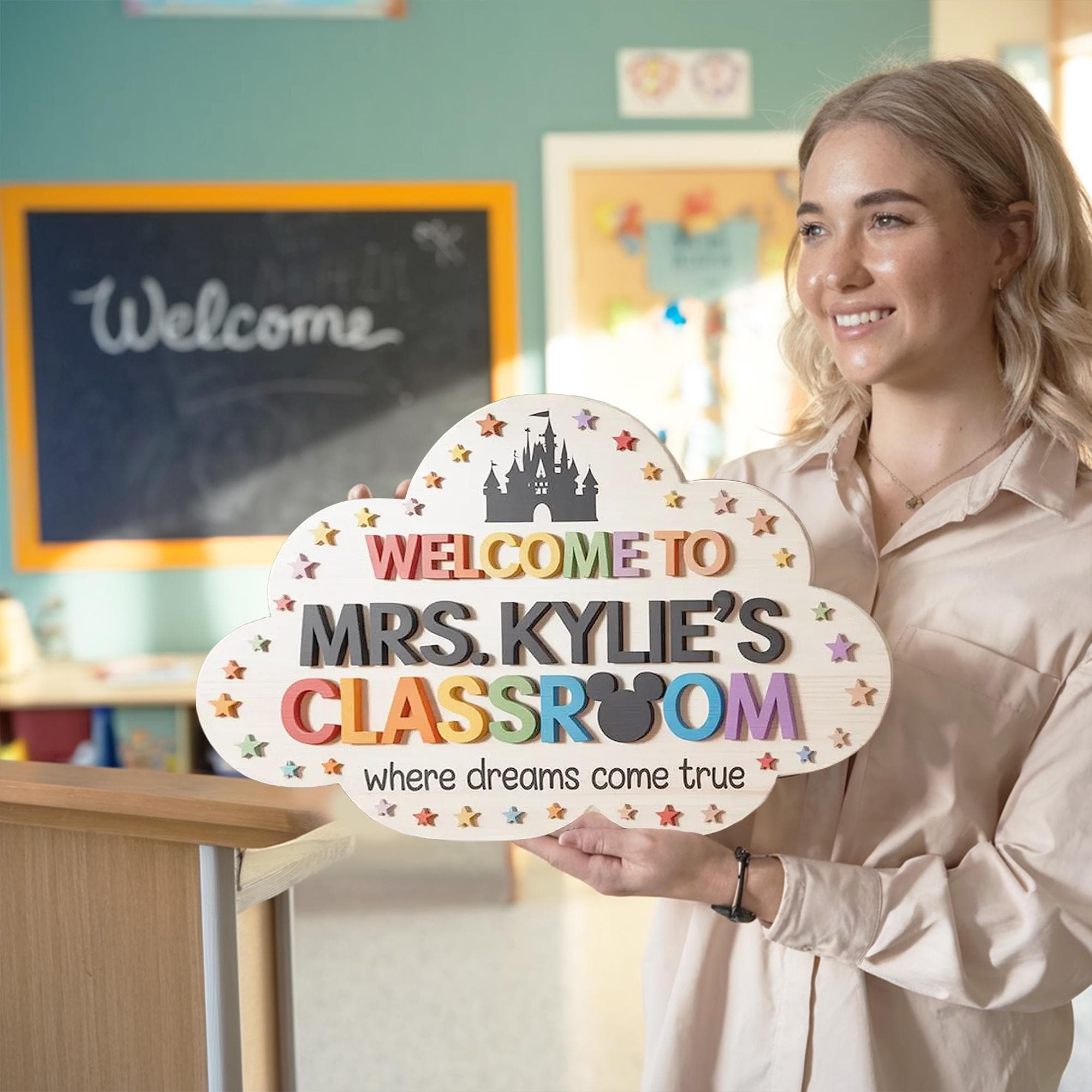 Custom Disney Magical Classroom Sign, Custom Teacher Door Sign, Disney ...