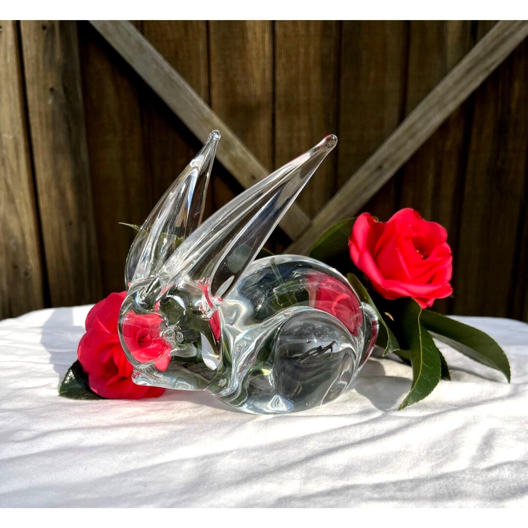 Vintage Murano Lucio Vanetti Signed Clear Art Glass Bunny Figurine ...