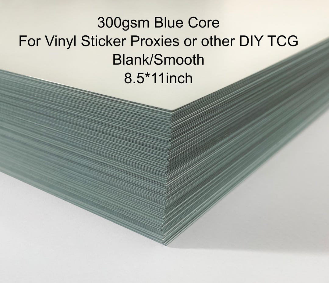 300gsm BLUE Core Cardstock - DIY TCG Proxy Card Stock - 8.5x11in Sheets ...