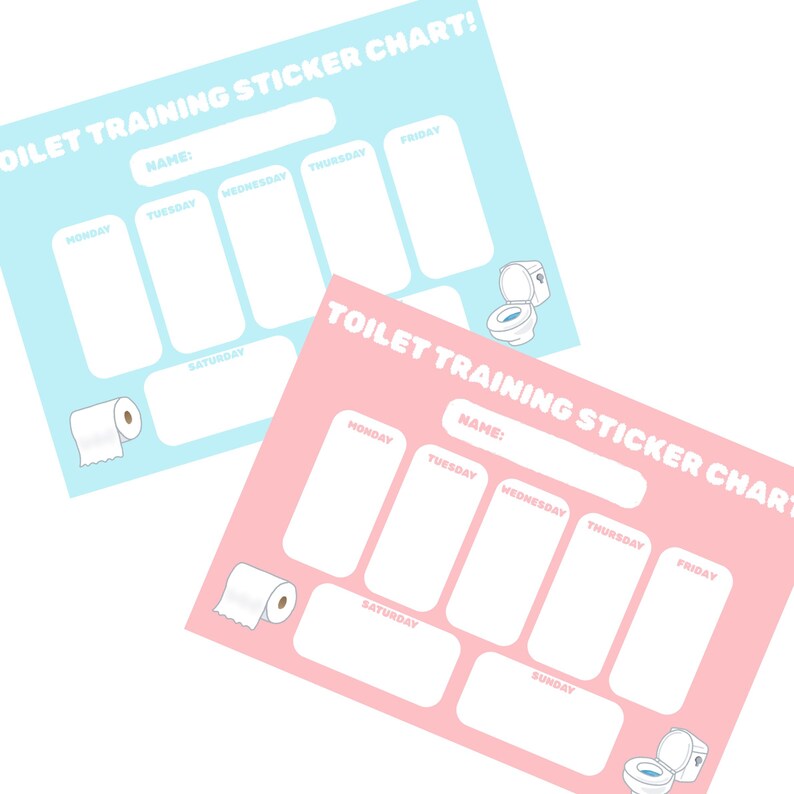 Toilet Training Sticker Chart (blue or Pink!) - Etsy