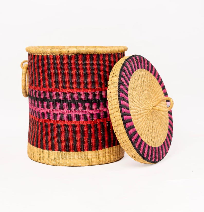Extra Large African Laundry Basket With Lid – Woven Hamper for Clothes ...