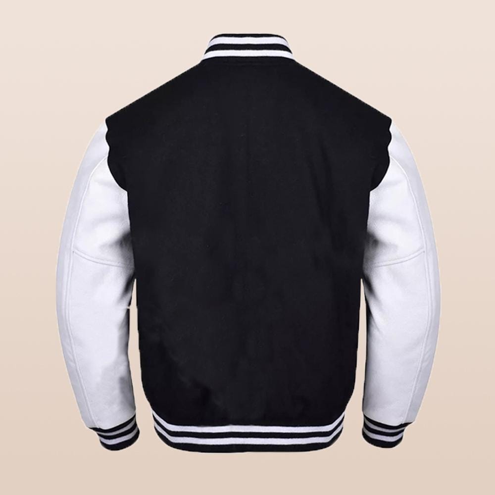Varsity Letterman Jacket: Wool Body, Leather Sleeves, Retro Bomber ...