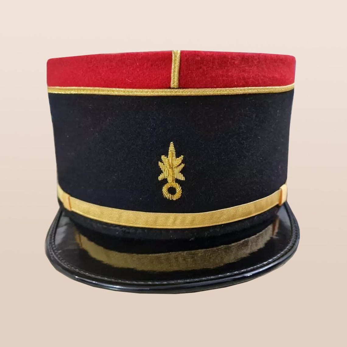 French Military Kepi, France Army Embroidery Cap, Officer Peak ...