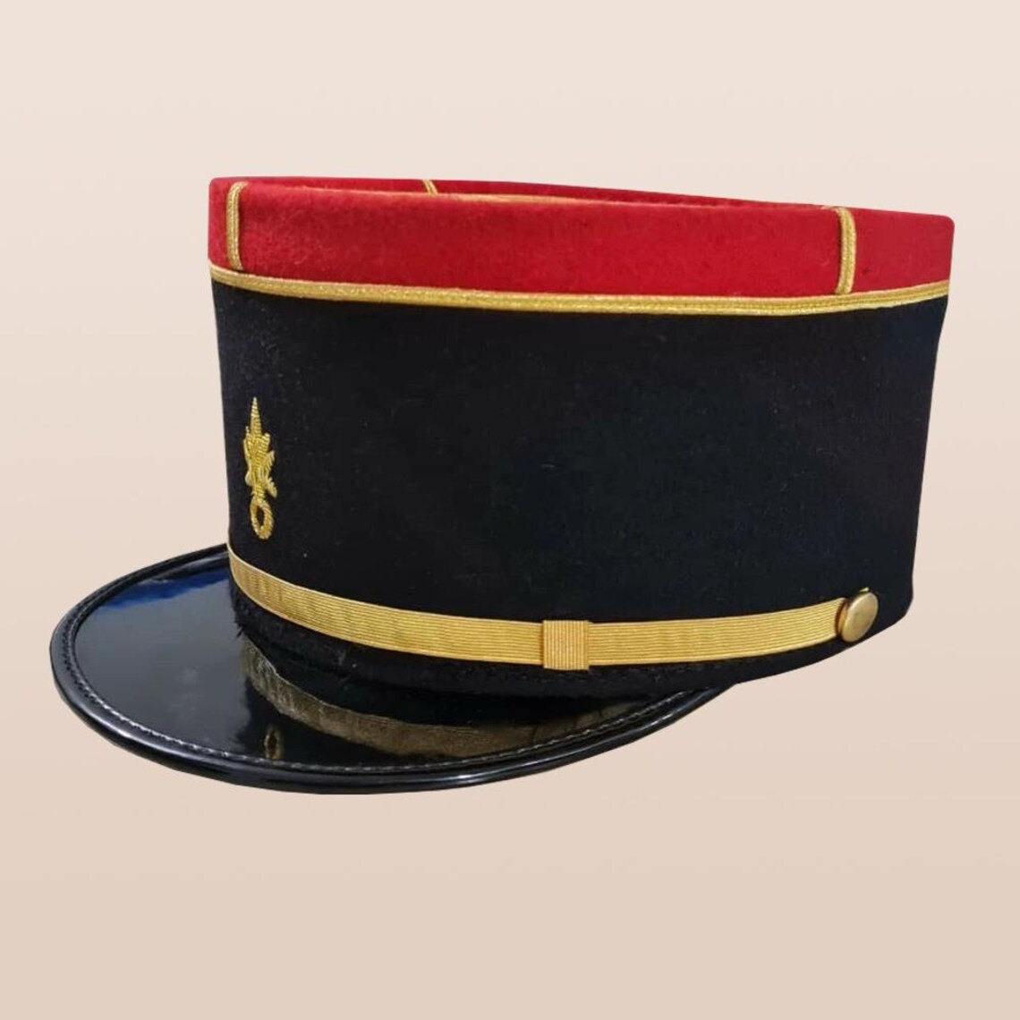 French Military Kepi, France Army Embroidery Cap, Officer Peak ...