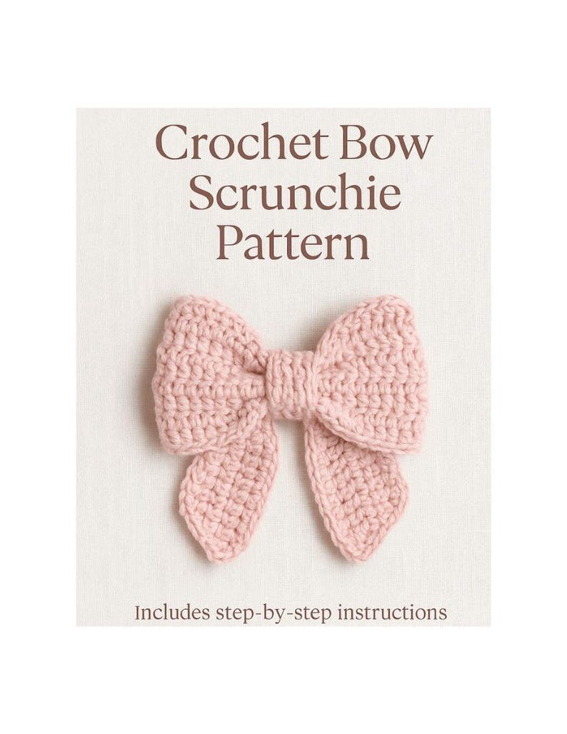 Crochet Bow Scrunchie Pattern PDF | Digital Download | Luxe Hair ...