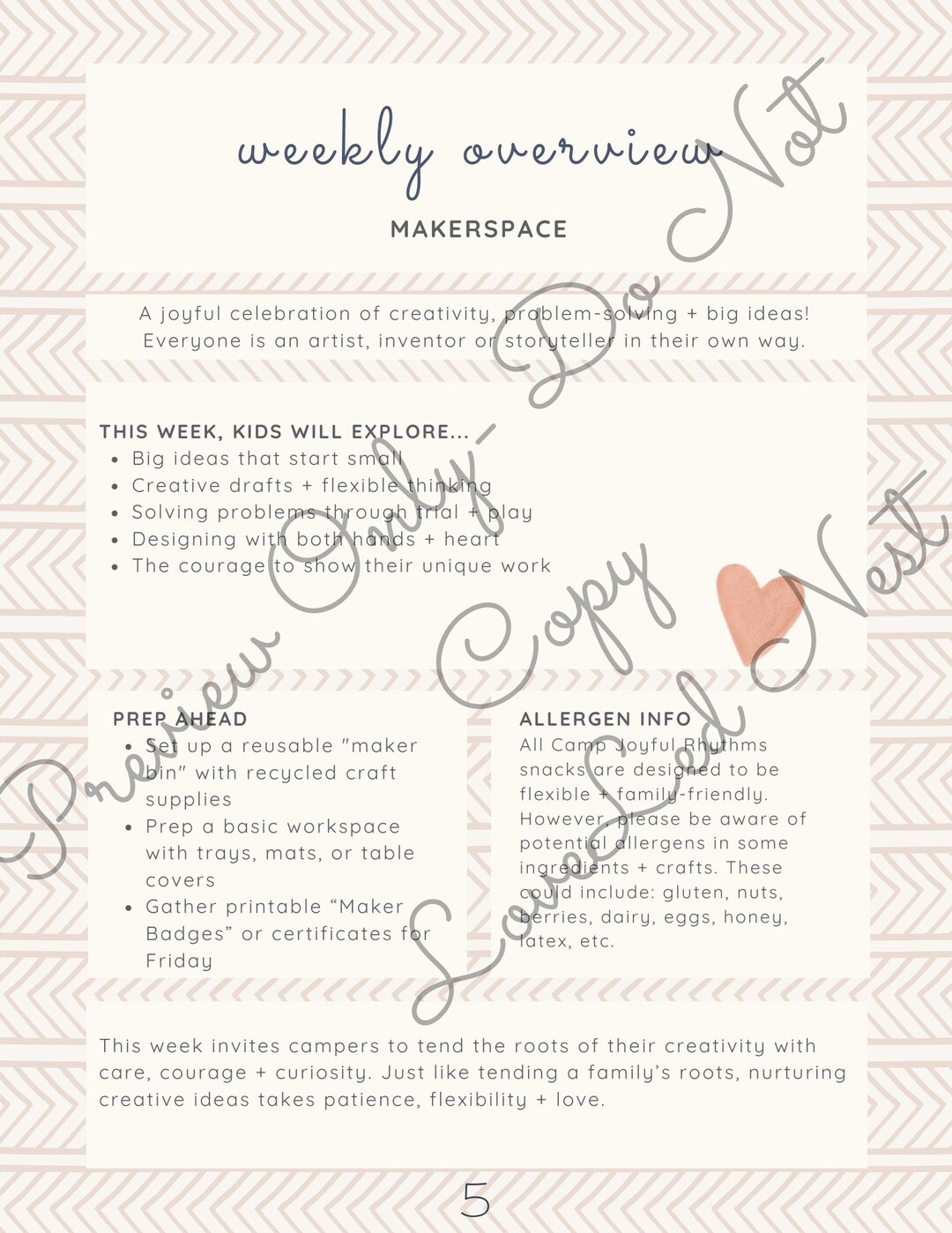 Camp Joyful Rhythms: Makerspace | Printable Summer Camp for Kids ...