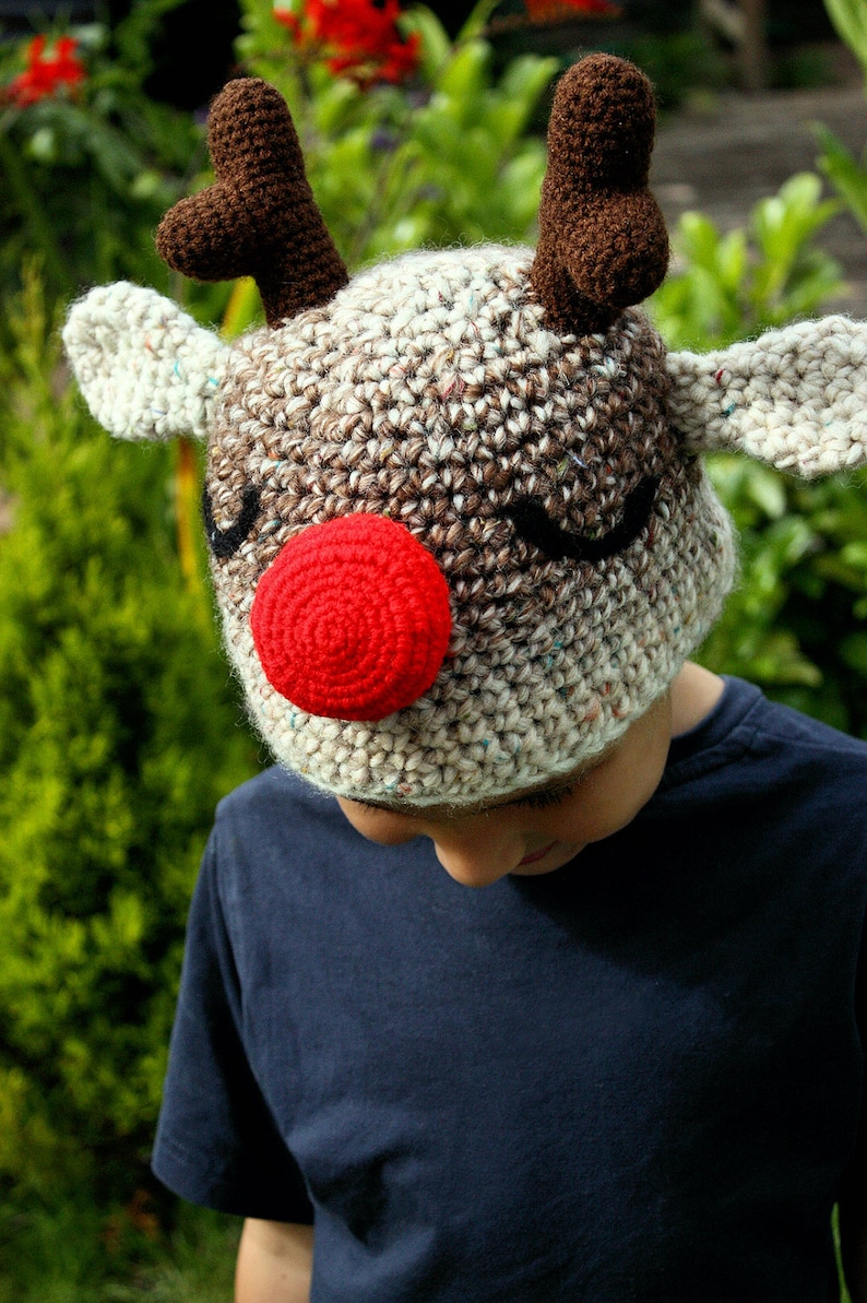 3 to 6m Baby Christmas Rudolph The Red Nose Reindeer Hat | Etsy