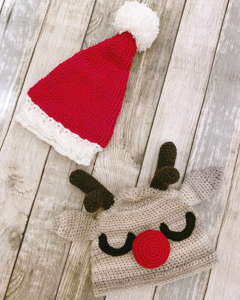 3 to 6m Baby Christmas Rudolph The Red Nose Reindeer Hat | Etsy
