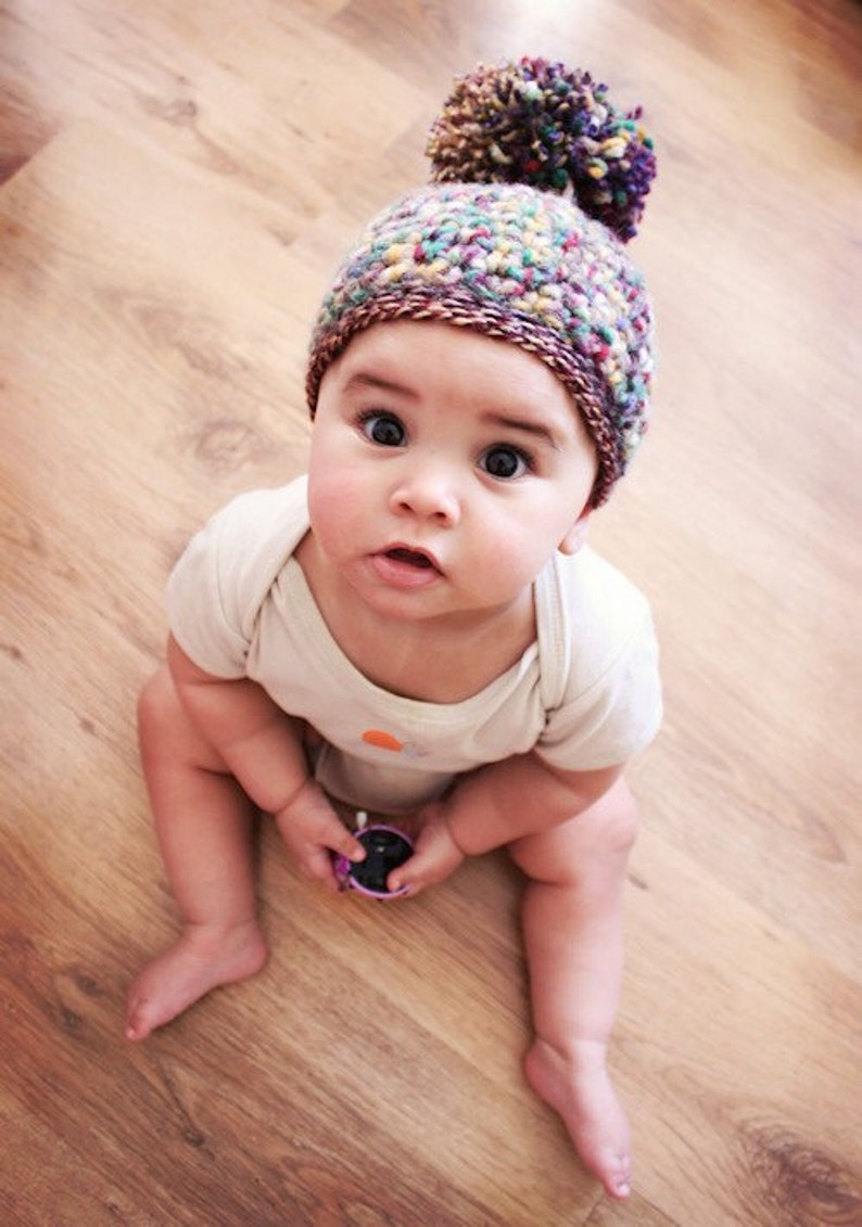 3 to 6m Pom Pom Baby Hat Elf Beanie Crochet Unisex Fall Baby - Etsy