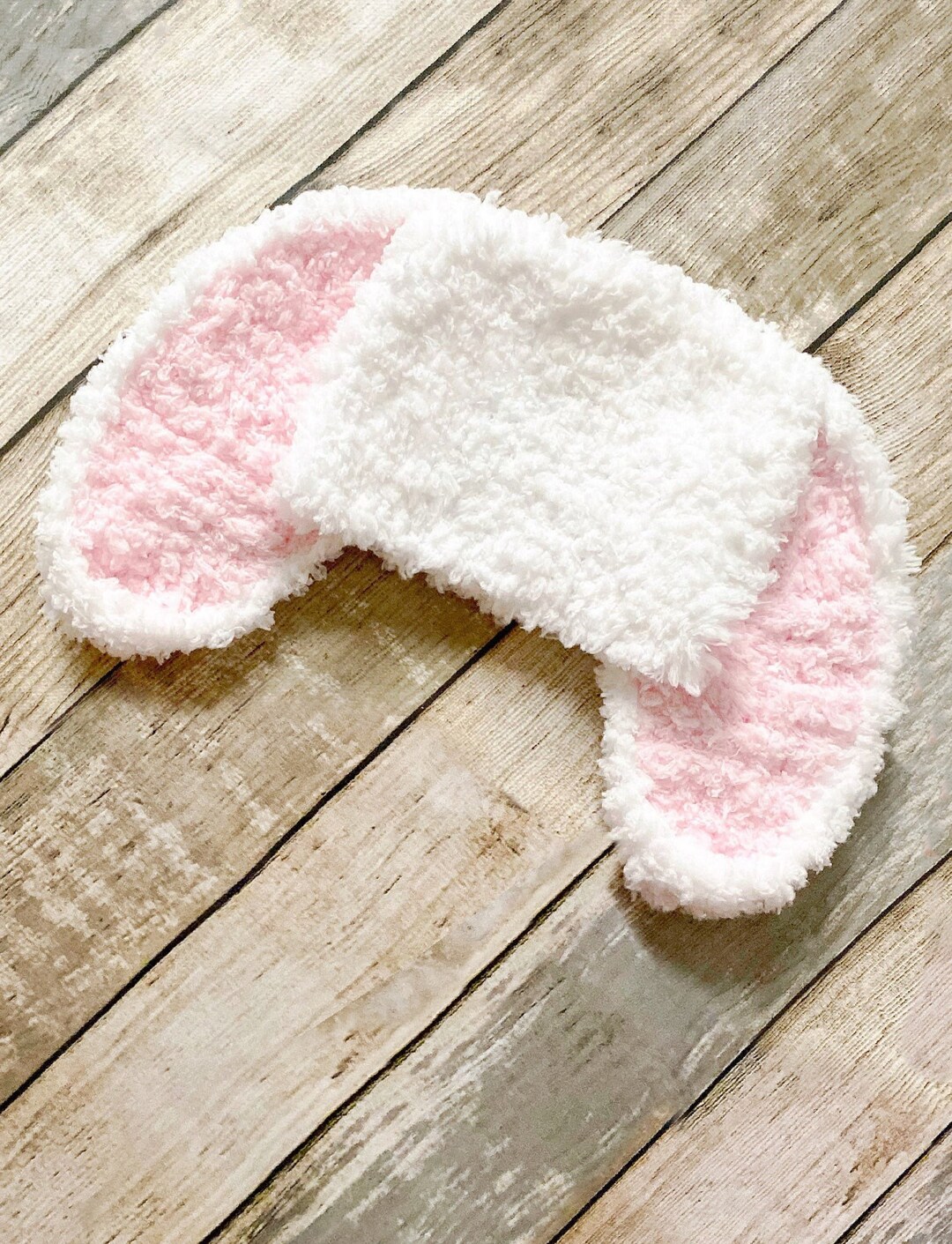PRE-ORDER 3 to 6m Fluffy Bunny Beanie in Cream and Baby Pink, Infant ...