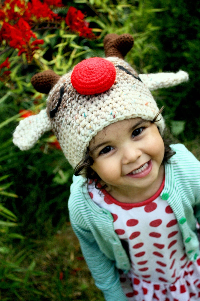 3 to 6m Baby Christmas Rudolph The Red Nose Reindeer Hat | Etsy