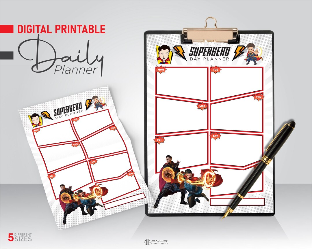 Superhero Daily Planner Printable, to Do List for Kids, Instant ...