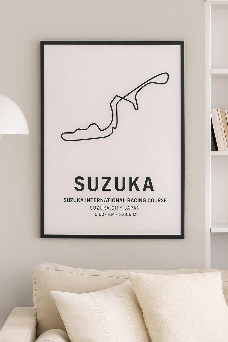 Suzuka Circuit Poster | Race Track Blueprint Wall Art | F1 Japan ...