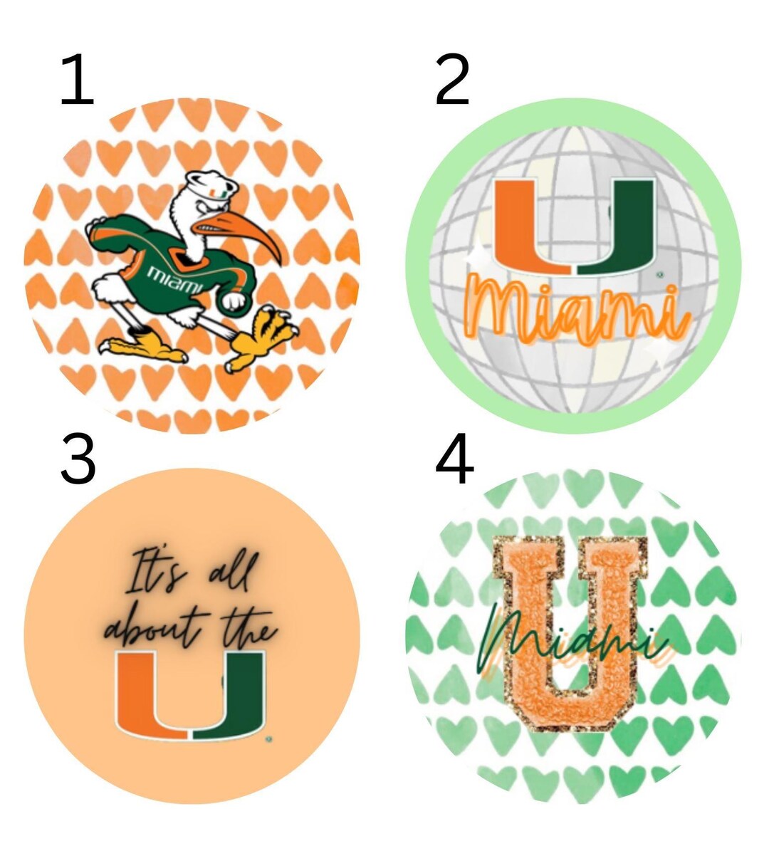 University of Miami Gameday Button Pins - Etsy