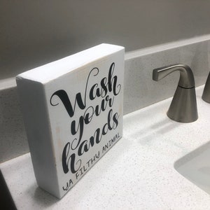 Bathroom Signs Farmhouse Bathroom Wash Hands Decorating Bathroom Signs ...
