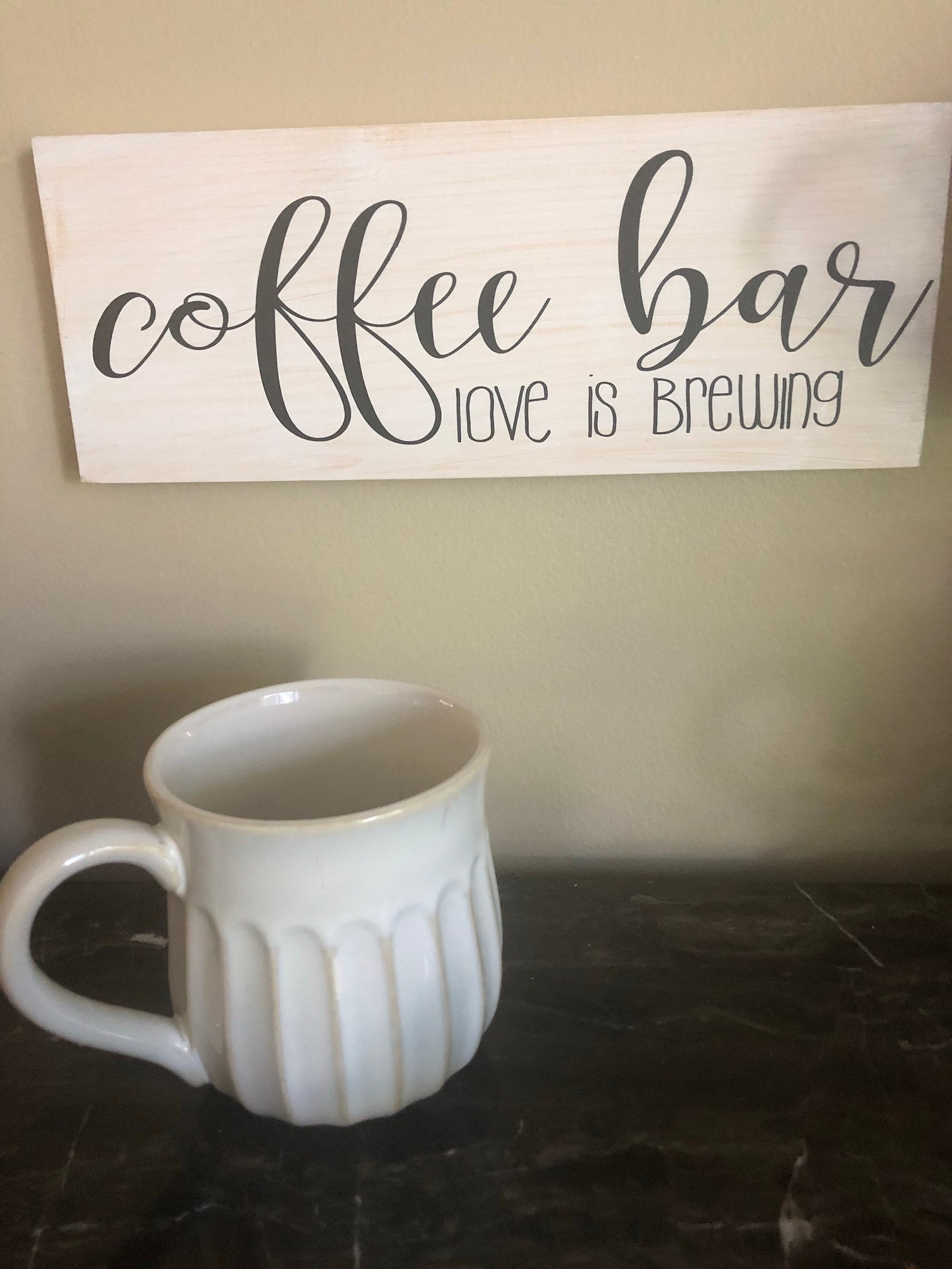 Coffee Bar Rustic Farm Style Kitchen Coffee Bar Coffee Sign Wood Signs ...