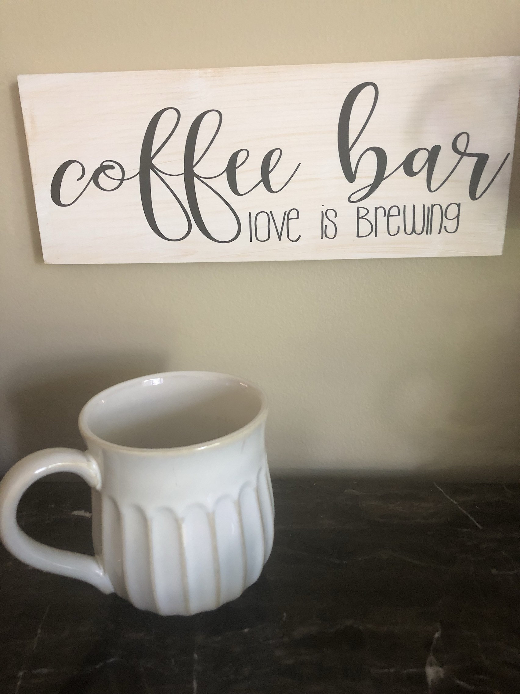 Coffee Bar Rustic Farm Style Kitchen Coffee Bar Coffee Sign Wood Signs ...