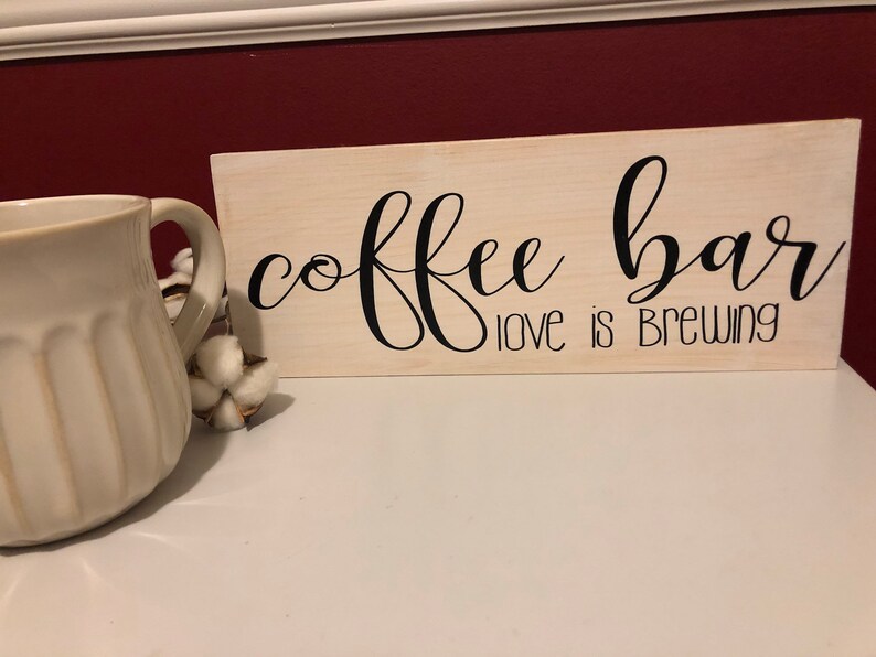 Coffee Bar Rustic Farm Style Kitchen Coffee Bar Coffee Sign Wood Signs ...