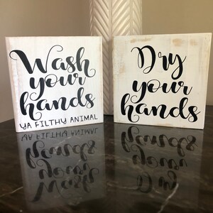 Bathroom Signs Farmhouse Bathroom Wash Hands Decorating Bathroom Signs ...