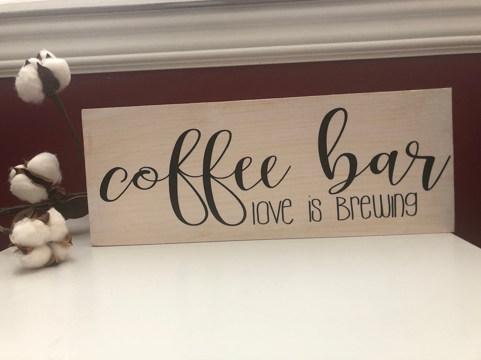 Coffee Bar Rustic Farm Style Kitchen Coffee Bar Coffee Sign Wood Signs ...