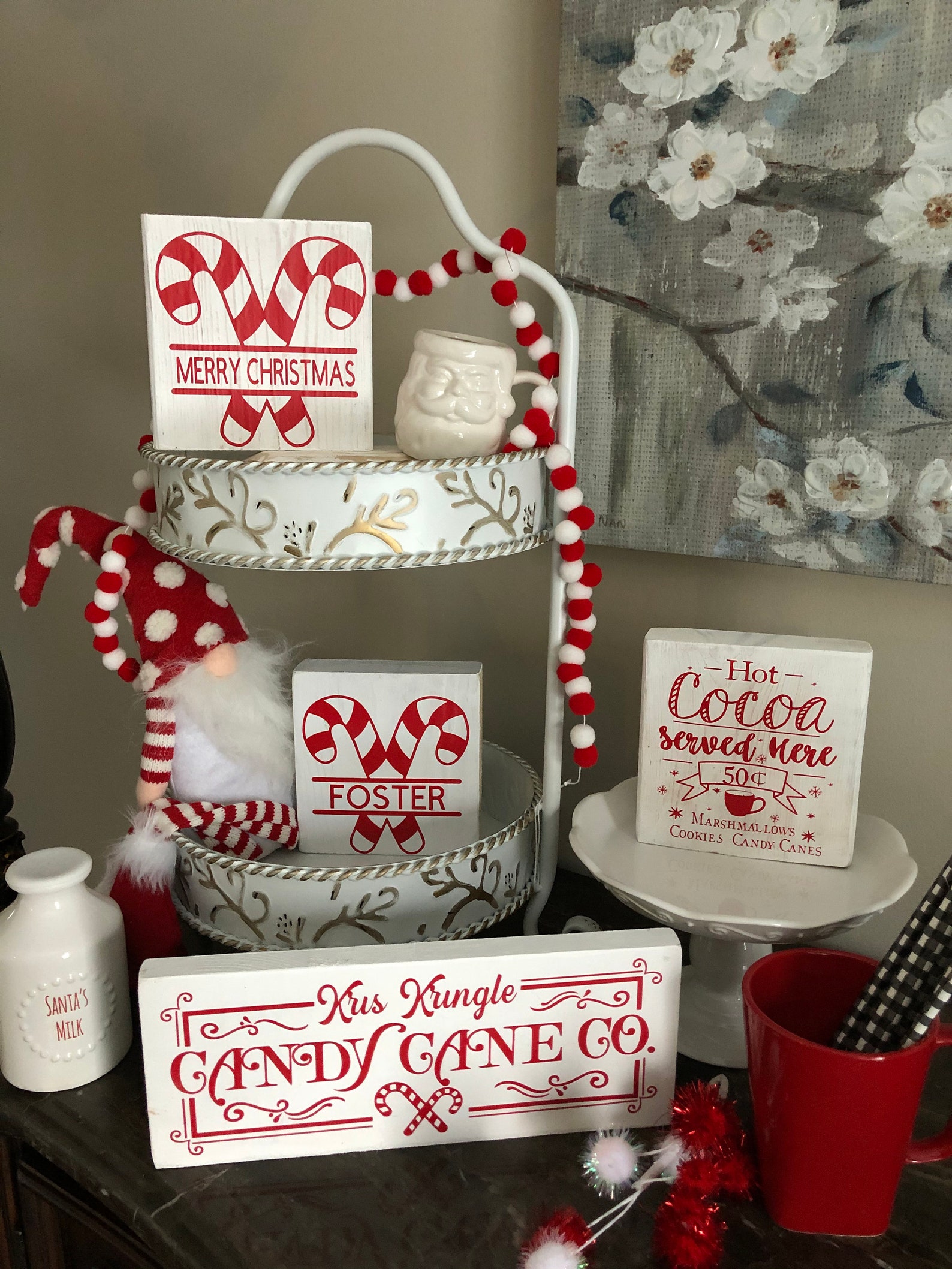 Christmas Decor/ Candy Canes/ Personalized Christmas Sign/ - Etsy