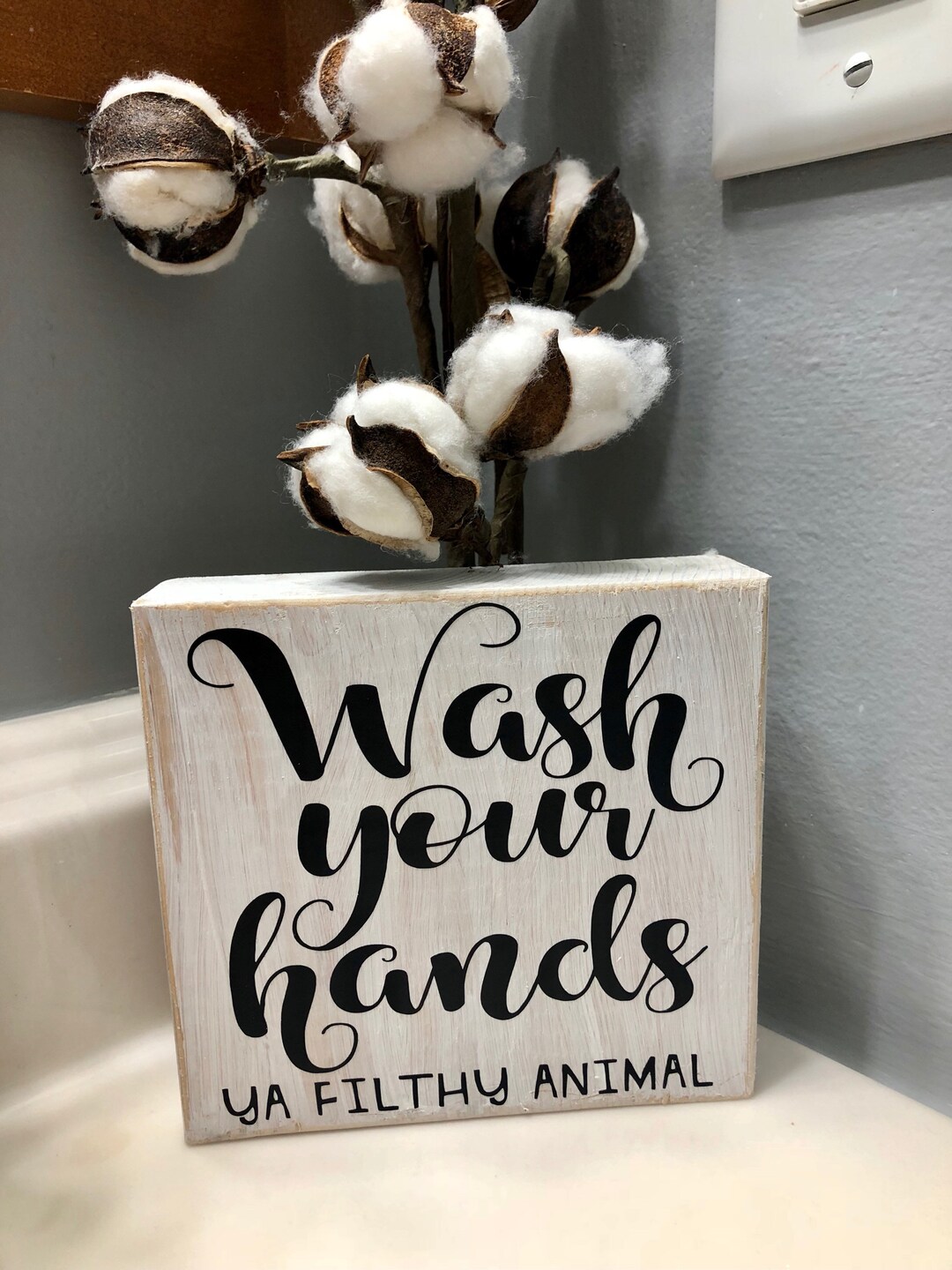 Bathroom Signs Farmhouse Bathroom Wash Hands Decorating Bathroom Signs ...
