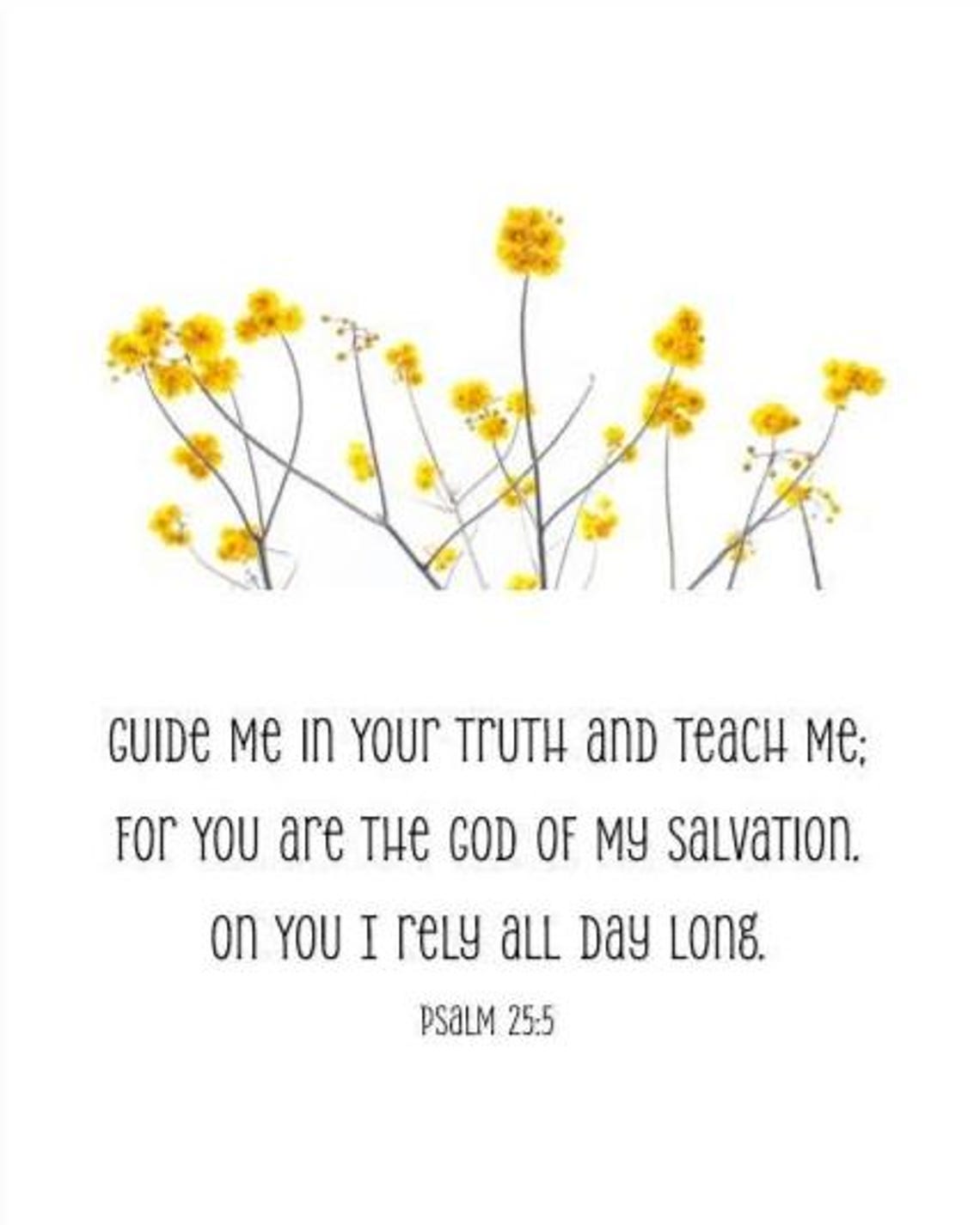 Bible Verse Scripture Psalm Yellow Flowers Printable Baby Room Home ...
