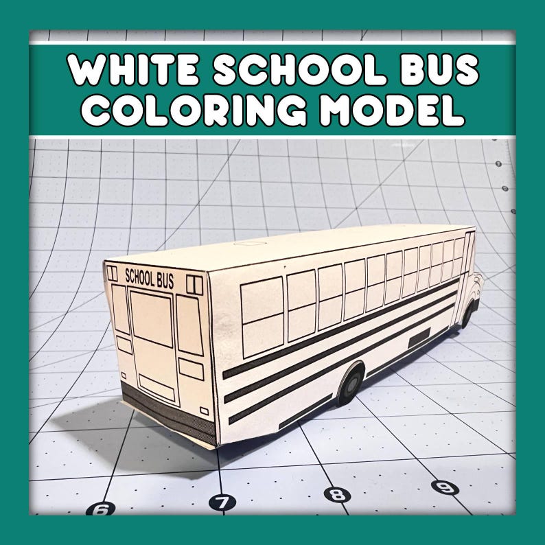 Yellow School Bus Paper Craft. Print-cut-glue. 3D Model. Printable PDF ...