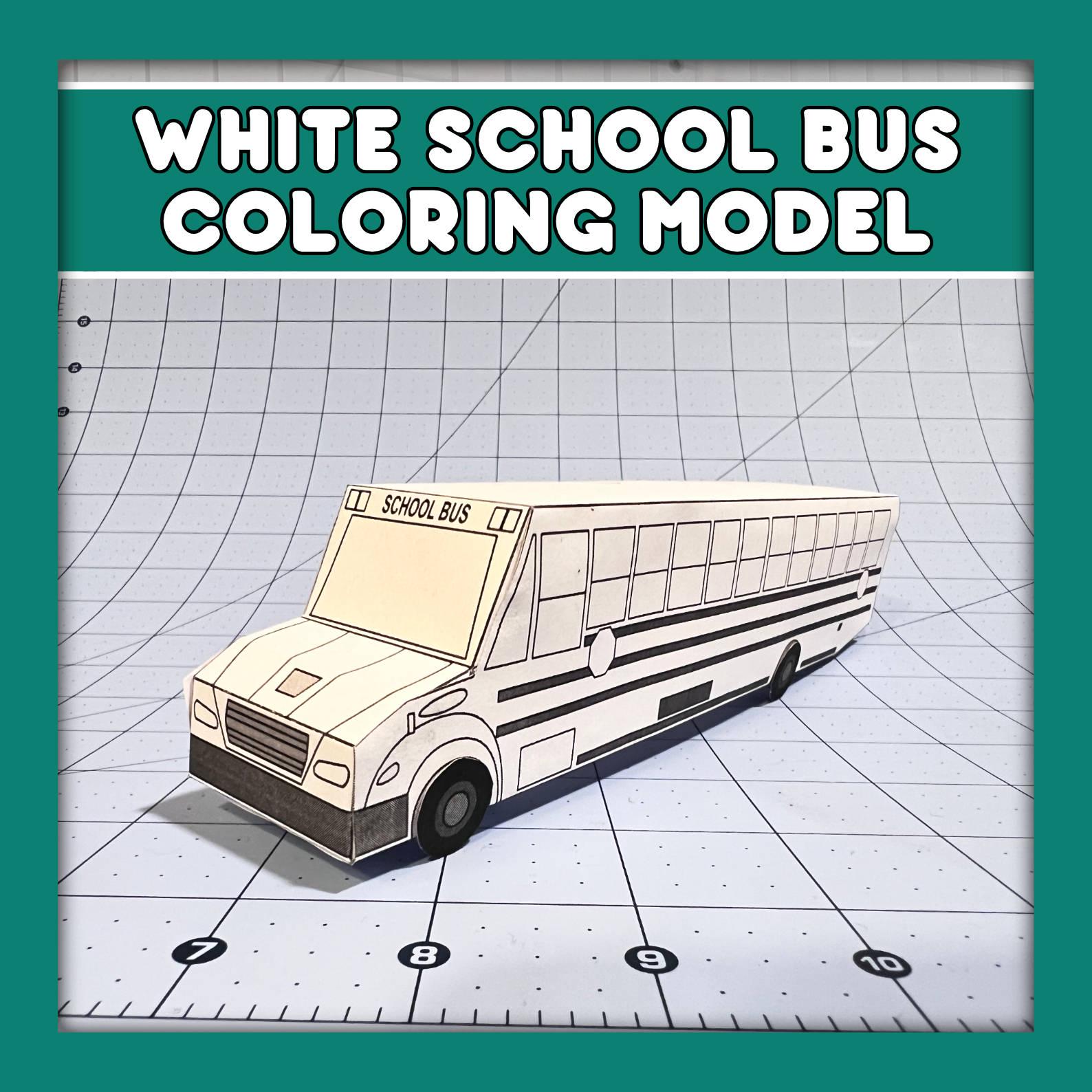 Yellow School Bus Paper Craft. Print-cut-glue. 3D Model. Printable PDF ...