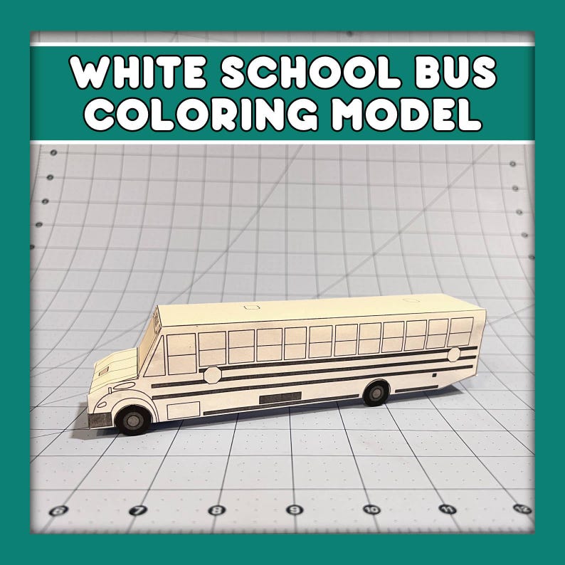 Yellow School Bus Paper Craft. Print-cut-glue. 3D Model. Printable PDF ...