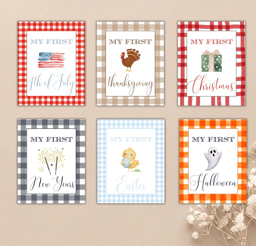 Baby Holiday Milestone Cards | My First Holidays | Baby Photo Props ...