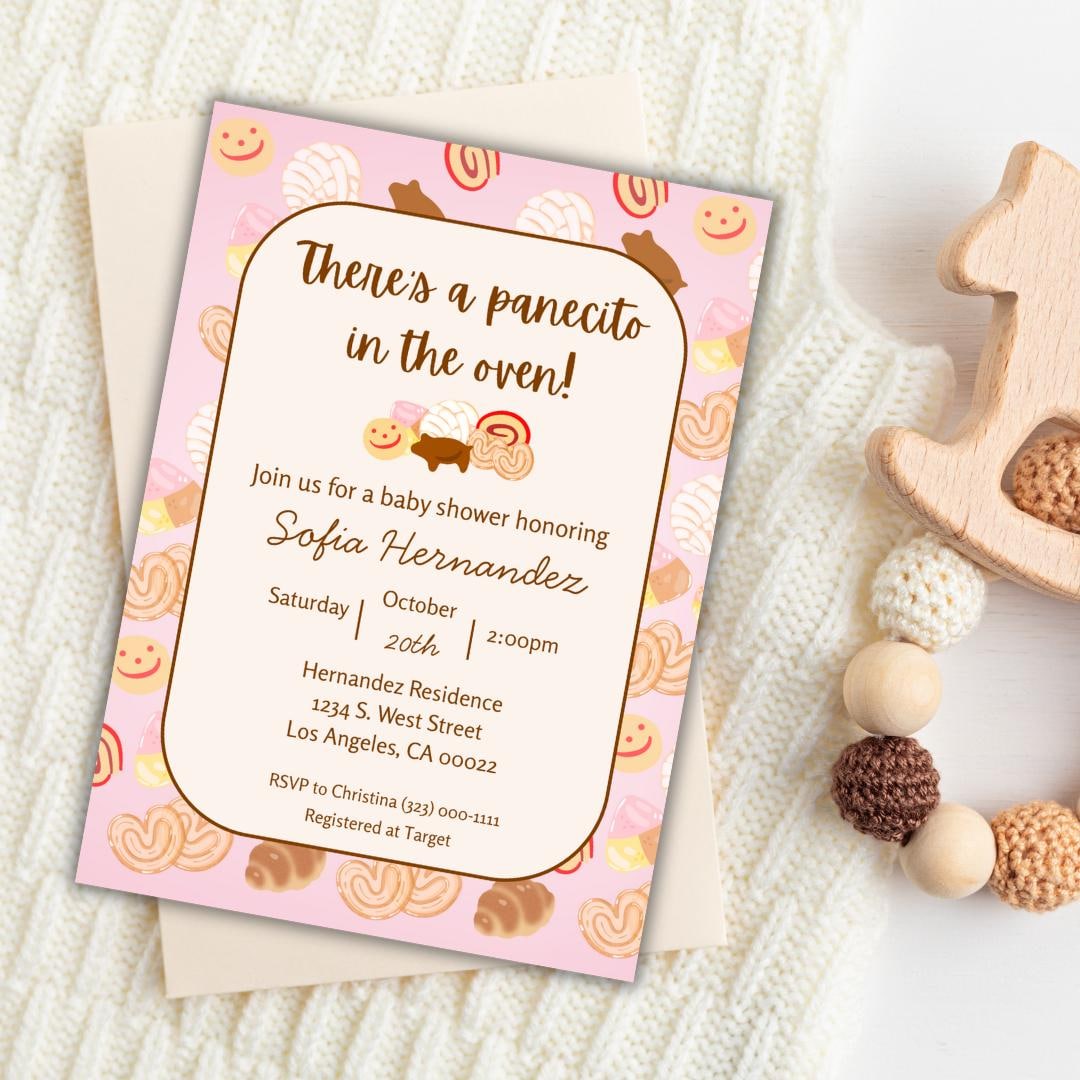 Pan Dulce 'panecito on the Way' Baby Shower Invitation, Printable ...