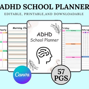 ADHD School Planner – Printable PDF for Students With Focus Support ...