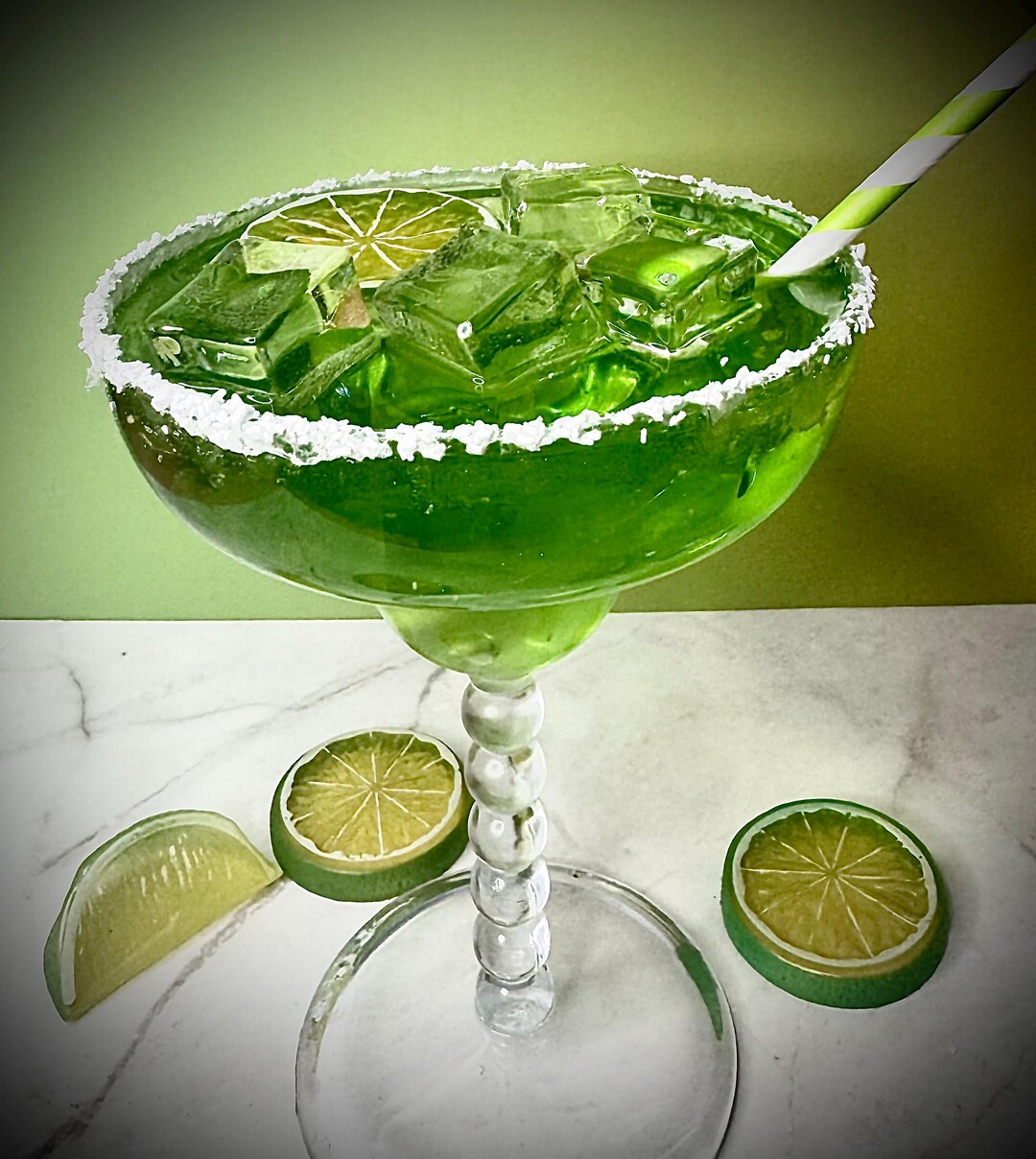 Faux Margarita/fake Lime Margarita/bar Decor/fake Margarita With Lime ...